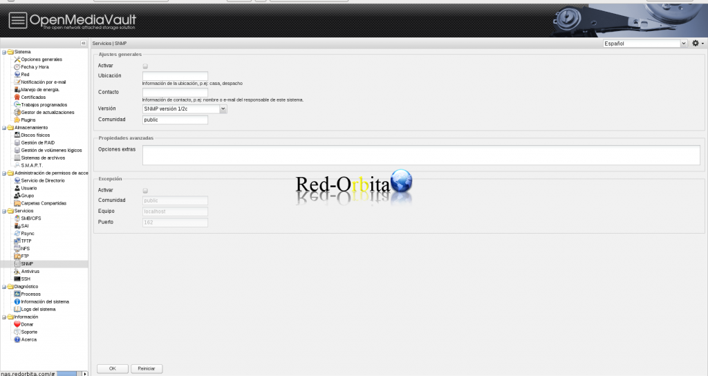 Configuración básica de OpenMediaVault – Red-Orbita